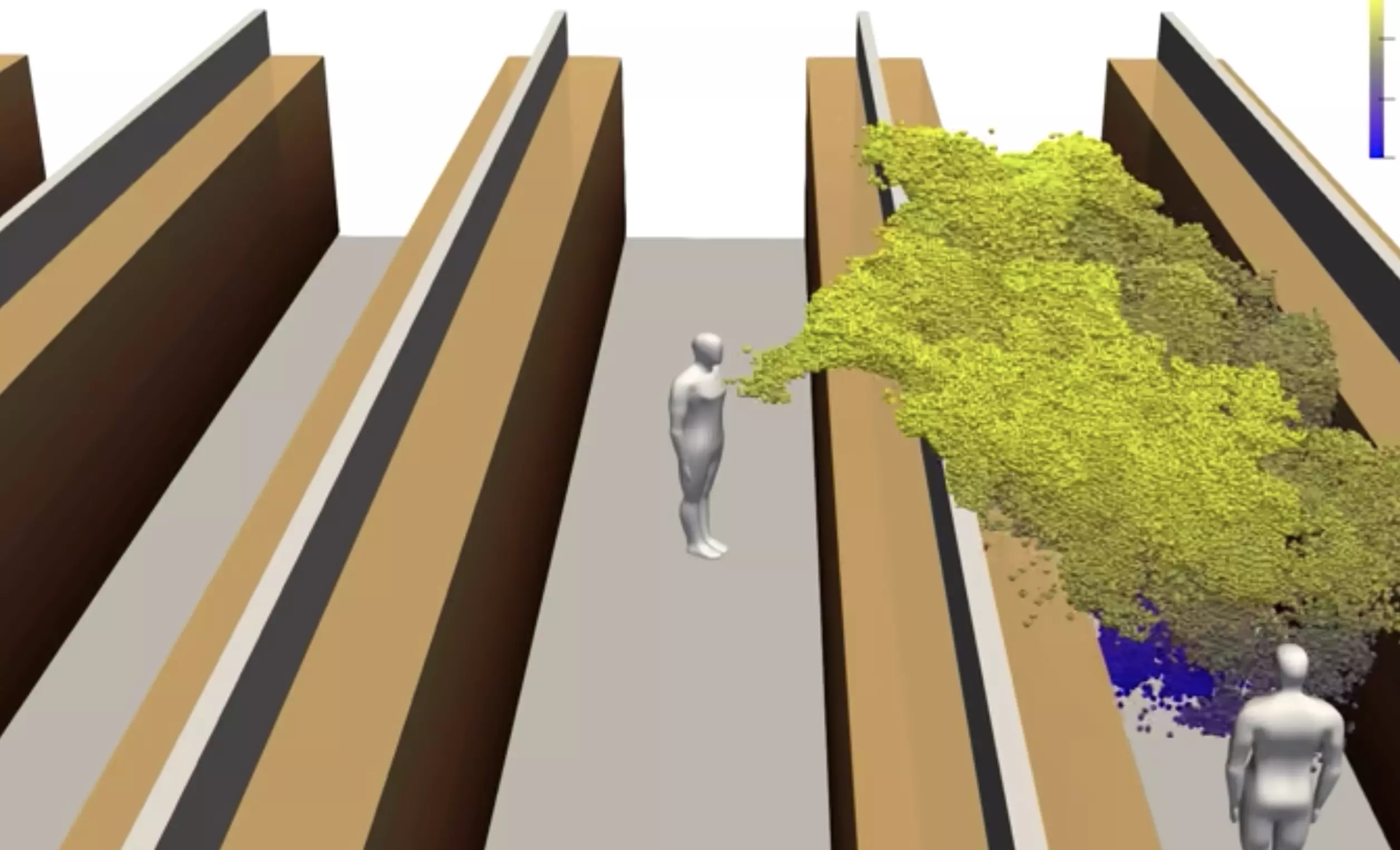 Ny 3D computermodel viser, hvor langt en hoste kan sprede sig indendørs 10281_1
