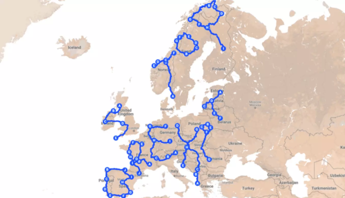 Un hombre, una camioneta, un rastreador GPS: este británico está escribiendo 'STOP BREXIT' en toda Europa 13276_0