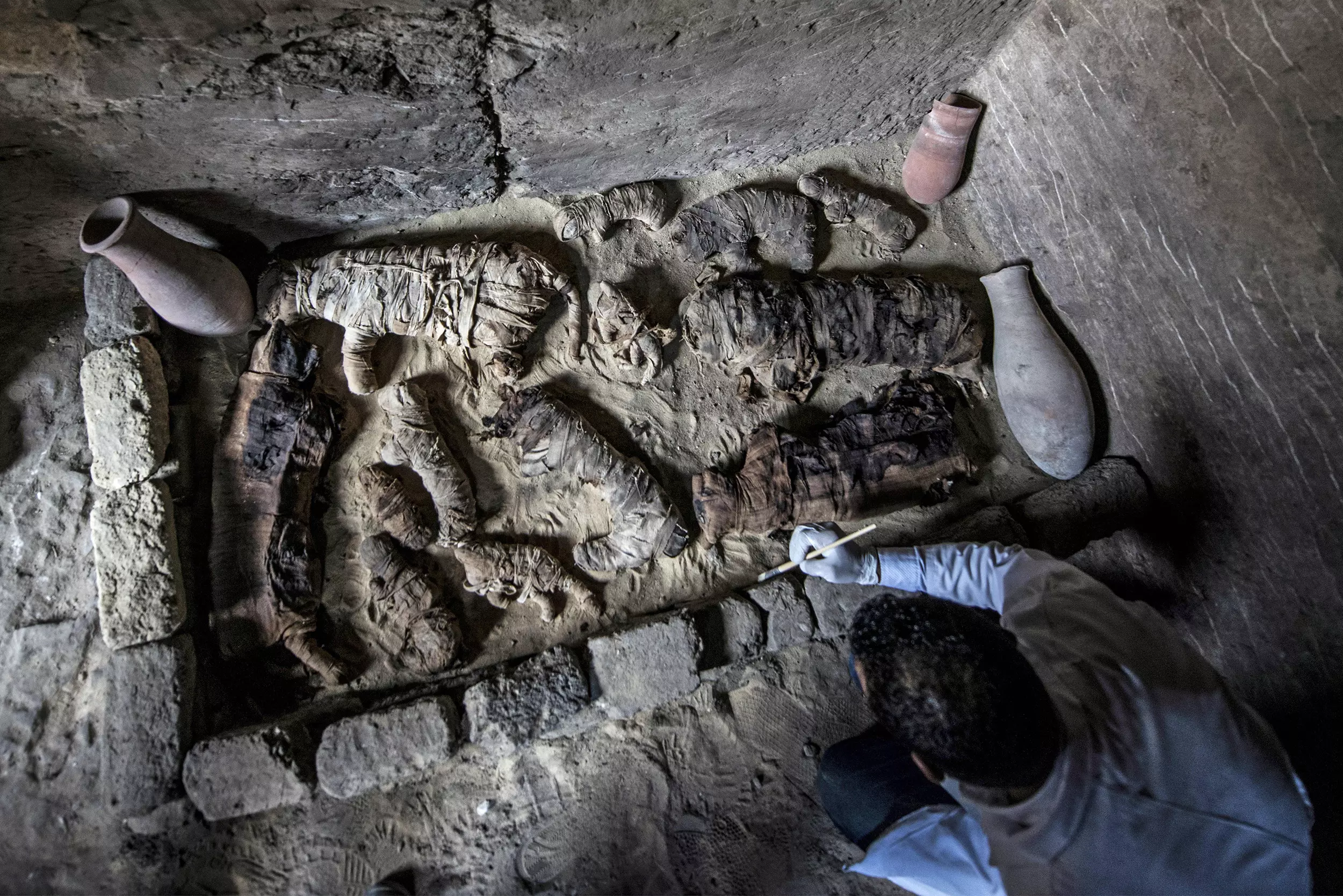 Argeologen ûntdekke tsientallen mummifisearre katten yn Egypte 14038_1