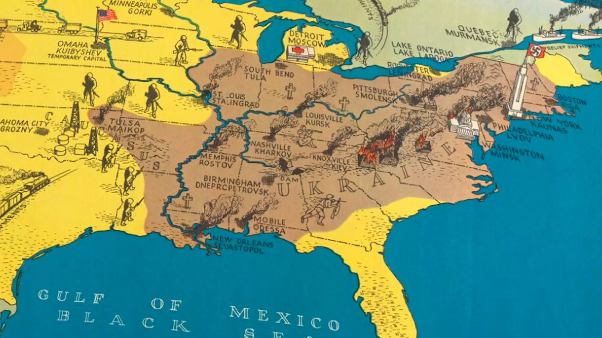 Este mapa de la Segunda Guerra Mundial enseñó a los estadounidenses a simpatizar con los soviéticos 1829_1