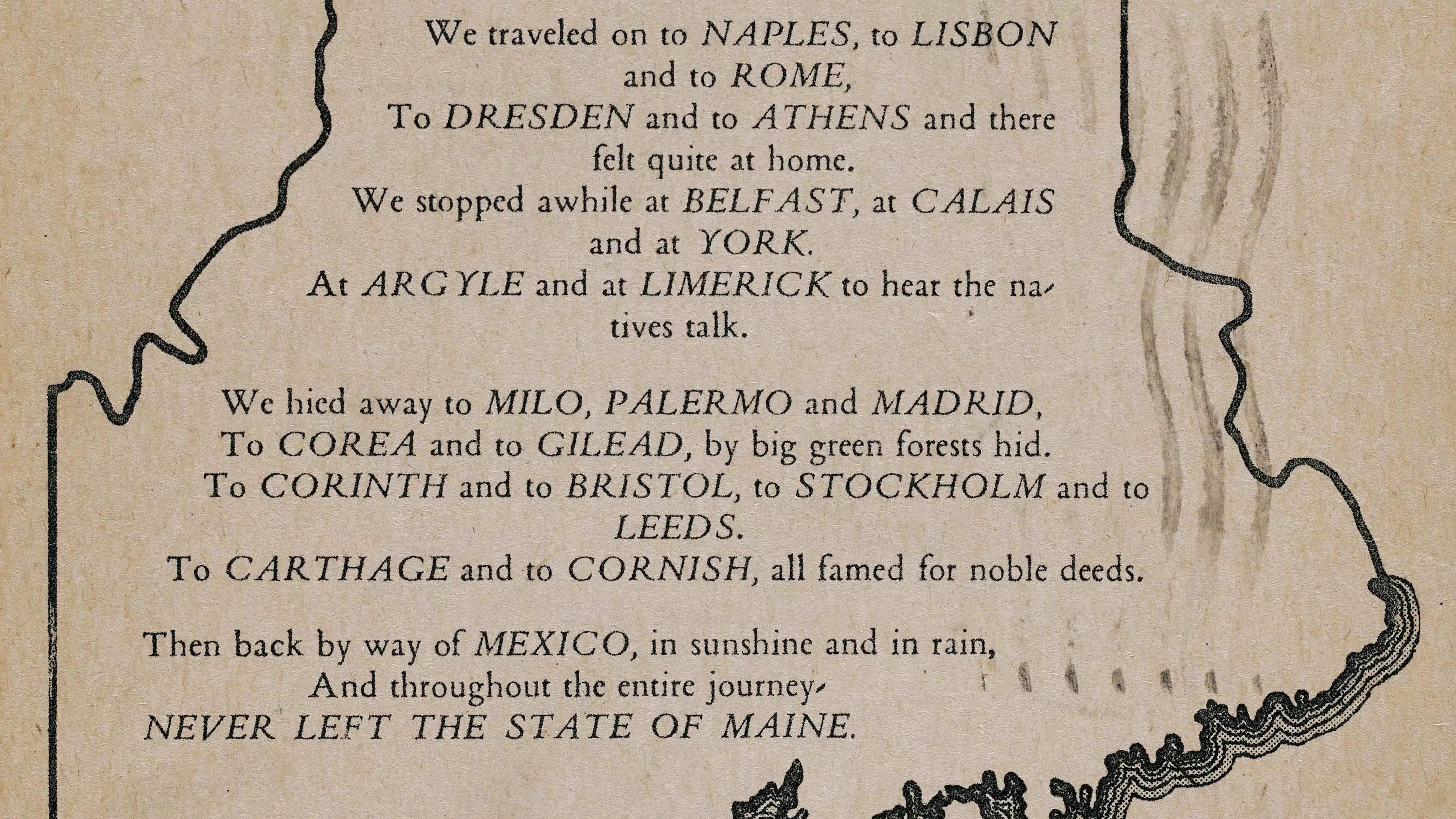 Pagbiyahe sa kalibutan nga wala gyud mobiya kang Maine 1878_0