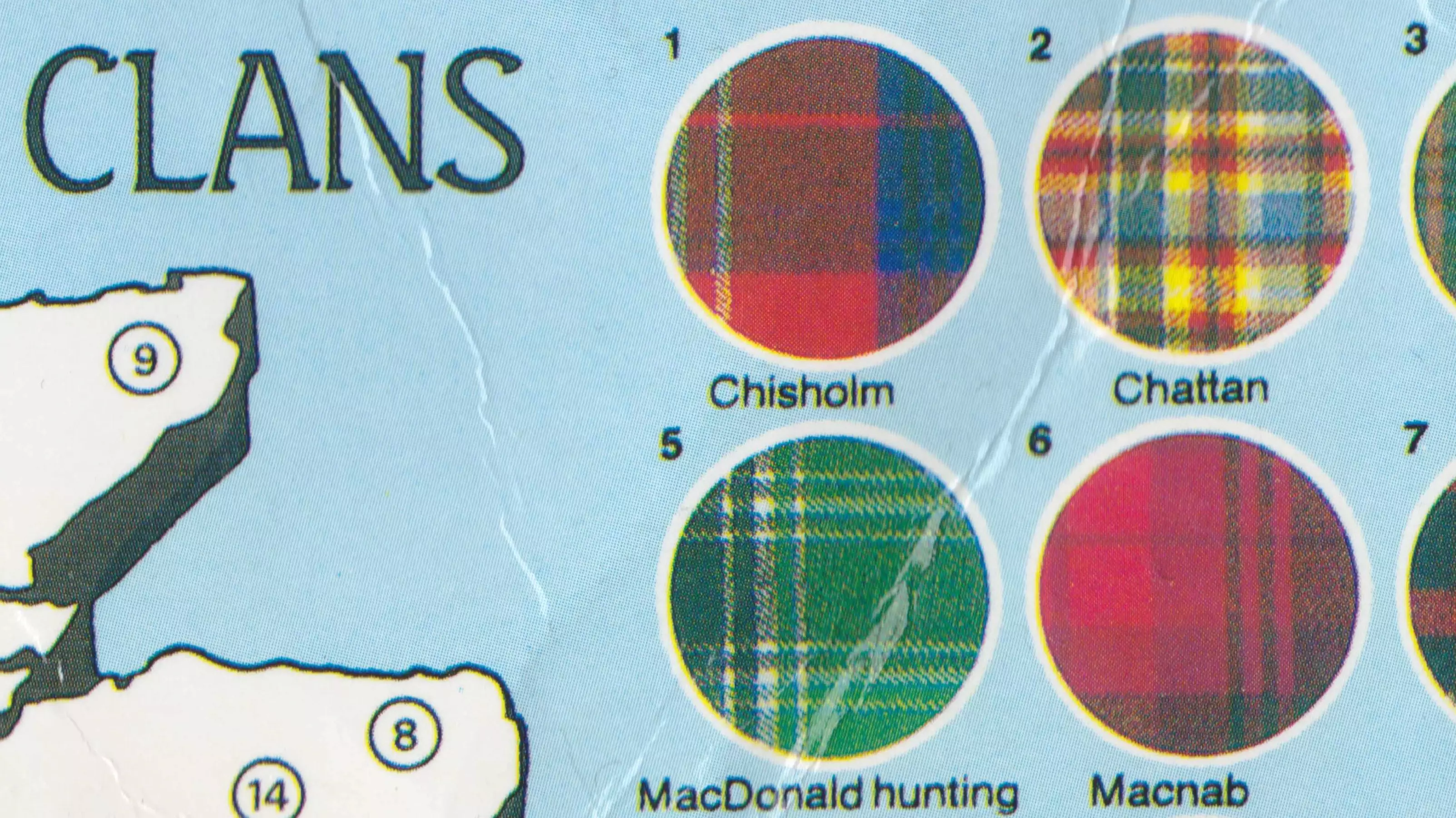 Skotijas tartānu pastkartes karte 1889_0