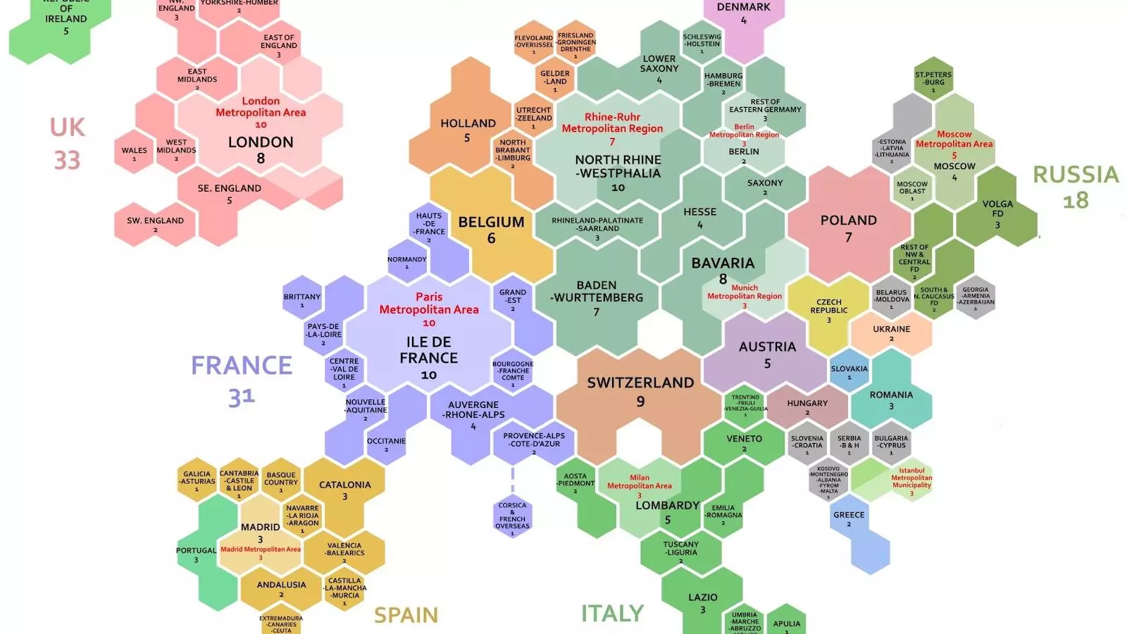 Diese 1.000 Sechsecke zeigen, wie der globale Reichtum verteilt ist 1901_1