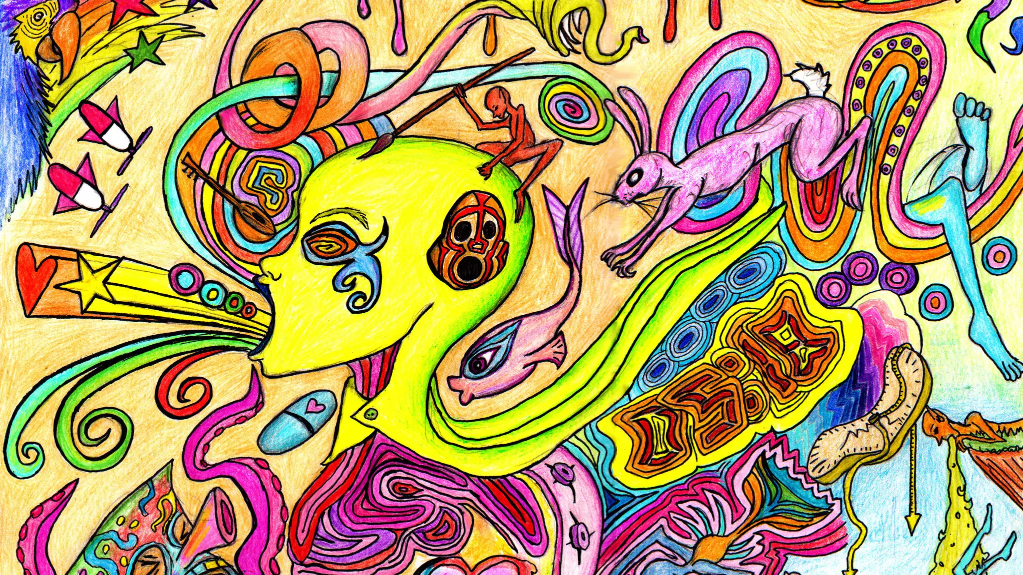 LSDはどのようにして短期的な精神病を誘発しますが、長期的な楽観主義を誘発しますか？ 22896_1
