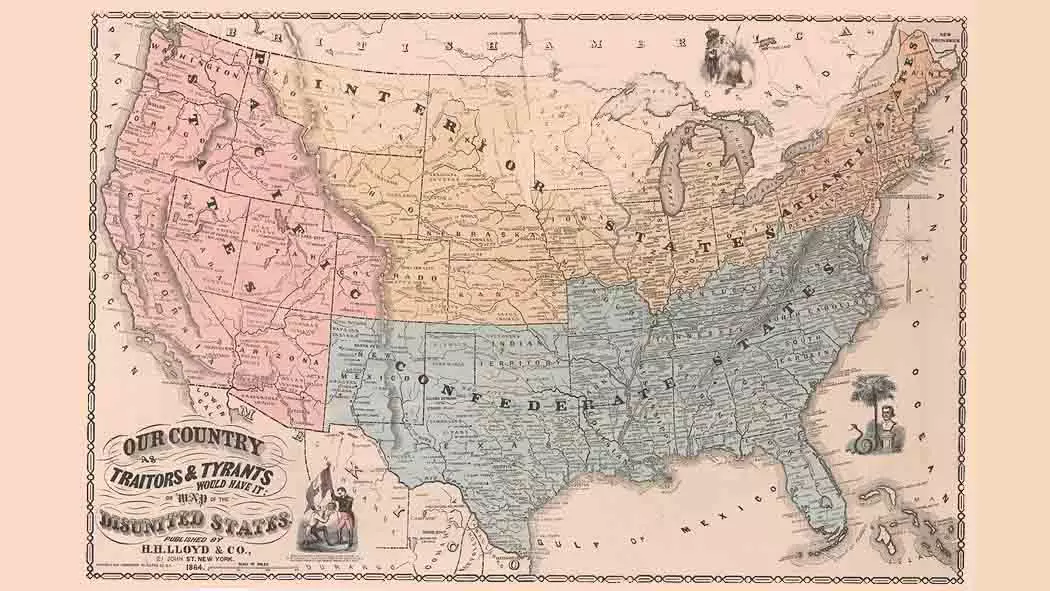 Карта роз'єднаних штатів, «як це хотіли б мати зрадники та тирани»