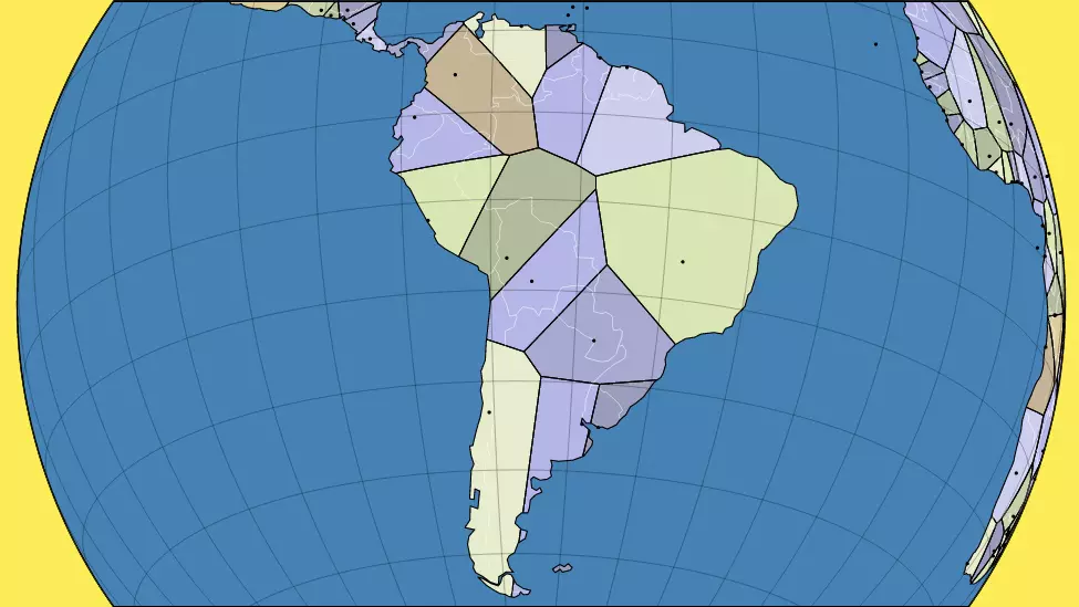 Pasaulio šalių žemėlapis su matematiškai objektyviomis sienomis 28867_0