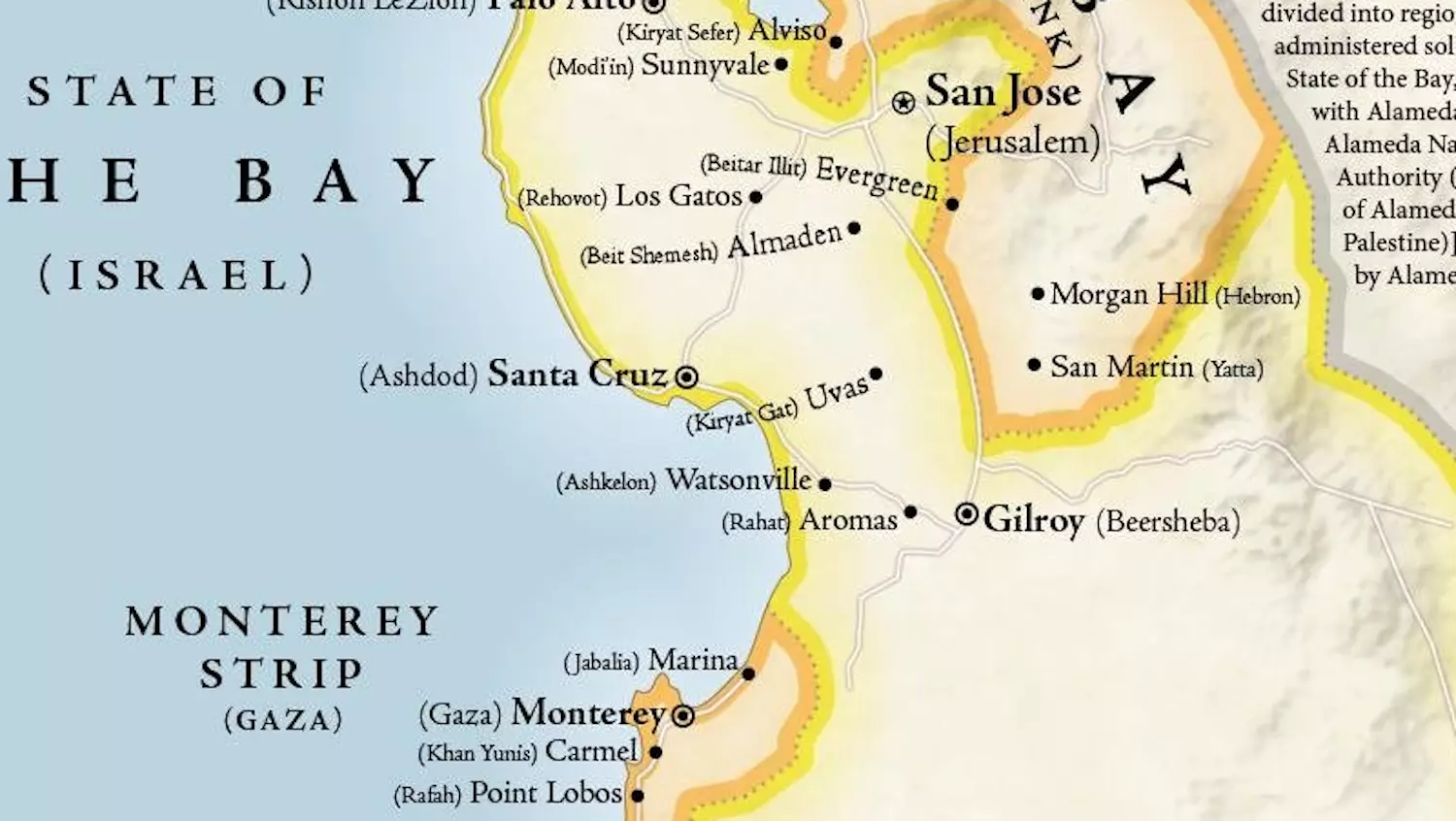 이 지도는 샌프란시스코 베이 지역을 중동으로 바꿉니다. 29111_0