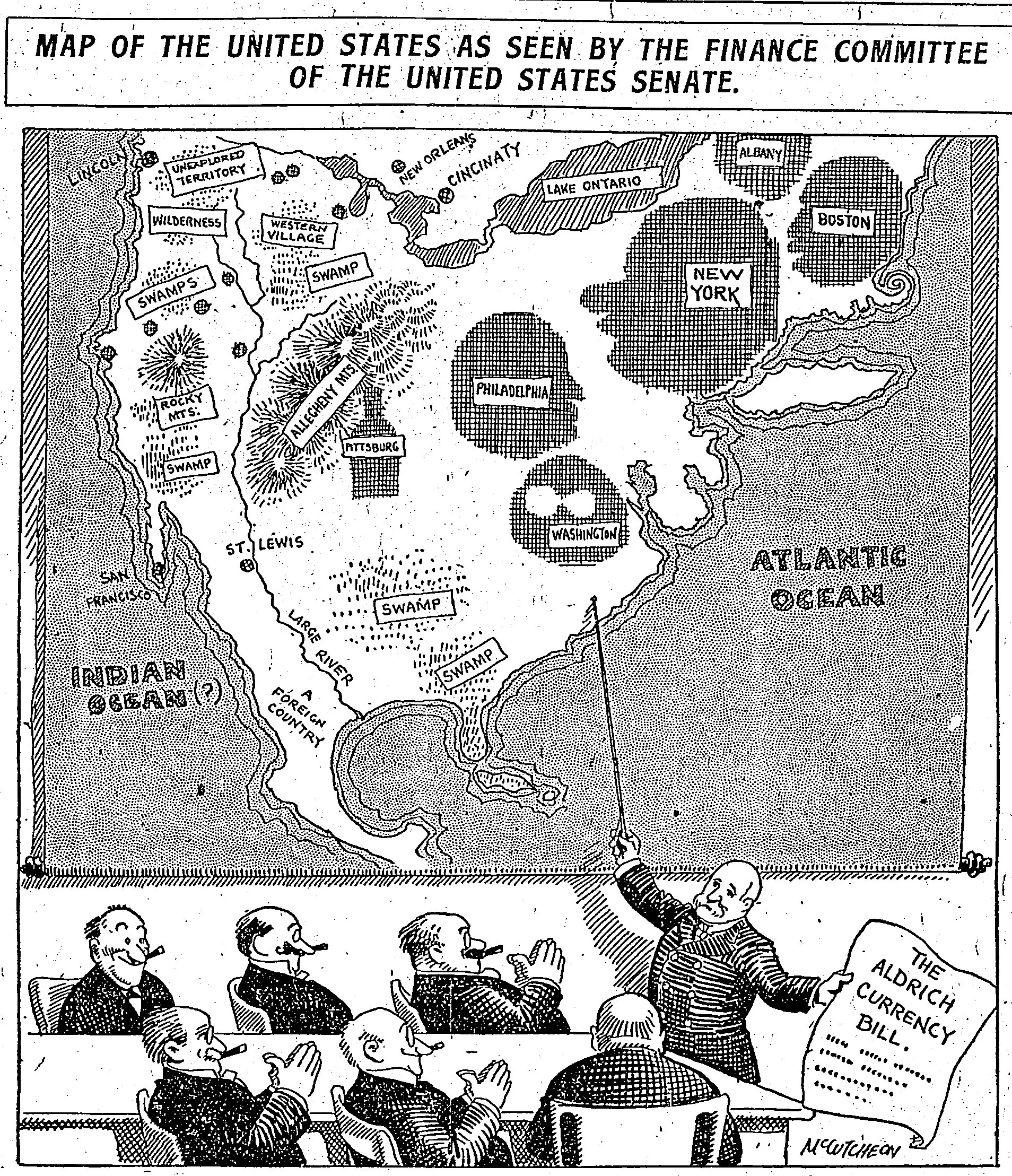 Satirická kartografia: storočie amerického humoru v skrútených mapách 291_3
