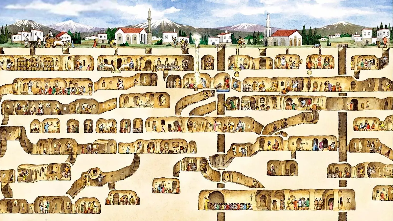 დერინკუიუ: იდუმალი მიწისქვეშა ქალაქი თურქეთში აღმოაჩინეს მამაკაცის სარდაფში