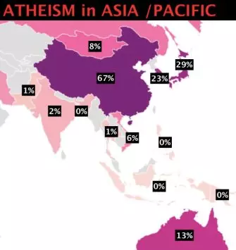 चीन र युरोप नास्तिकताको विश्व नक्सामा उभिएका छन् 30814_4