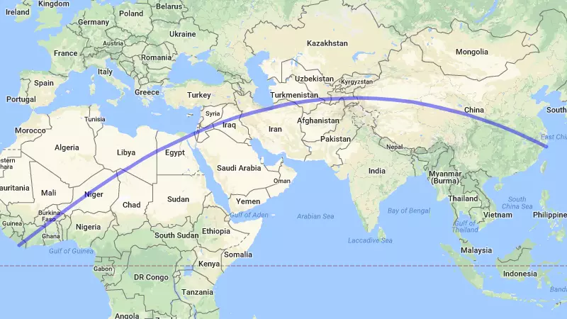 طولانی ترین پیاده روی روی زمین شما را از چین به لیبریا می برد (یا برعکس)