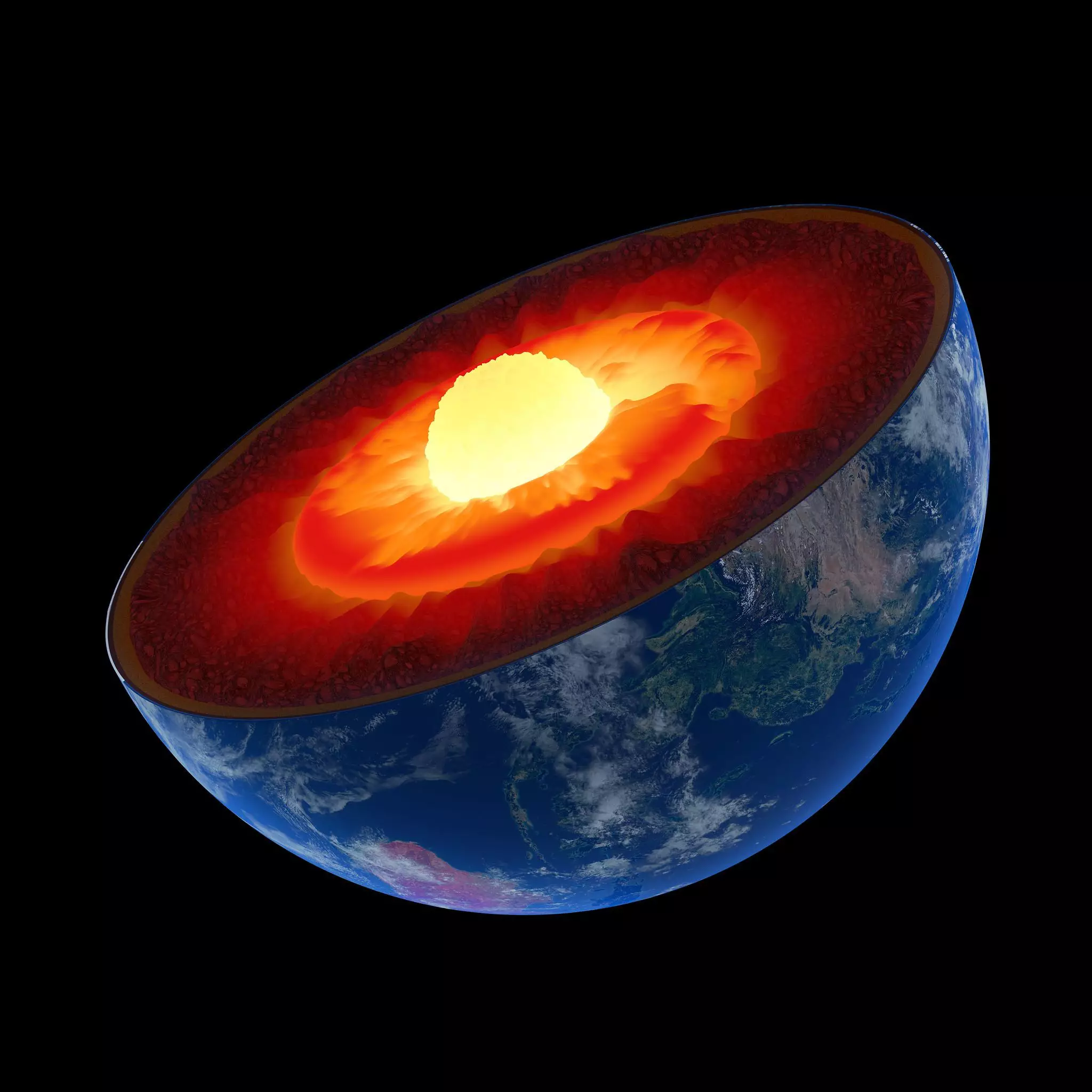 O núcleo interno de metal sólido da Terra está a medrar máis nun lado que no outro 4661_1