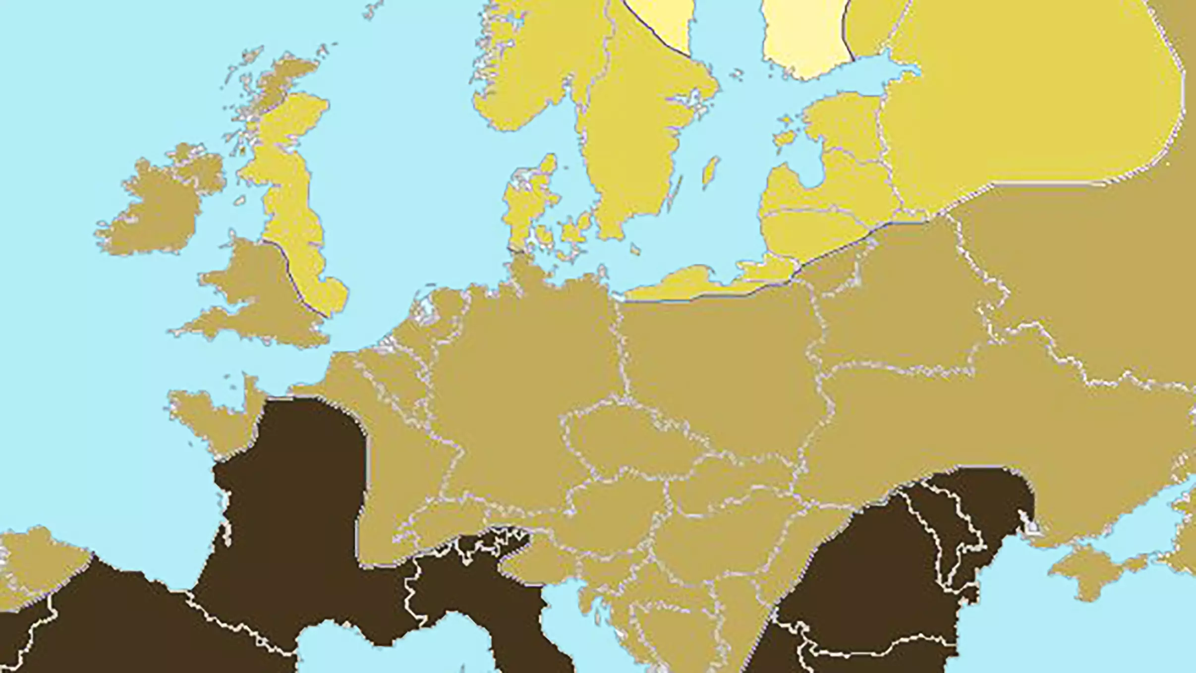 Бландзінка супраць брунэткі. Карта Еўропы 52636_0