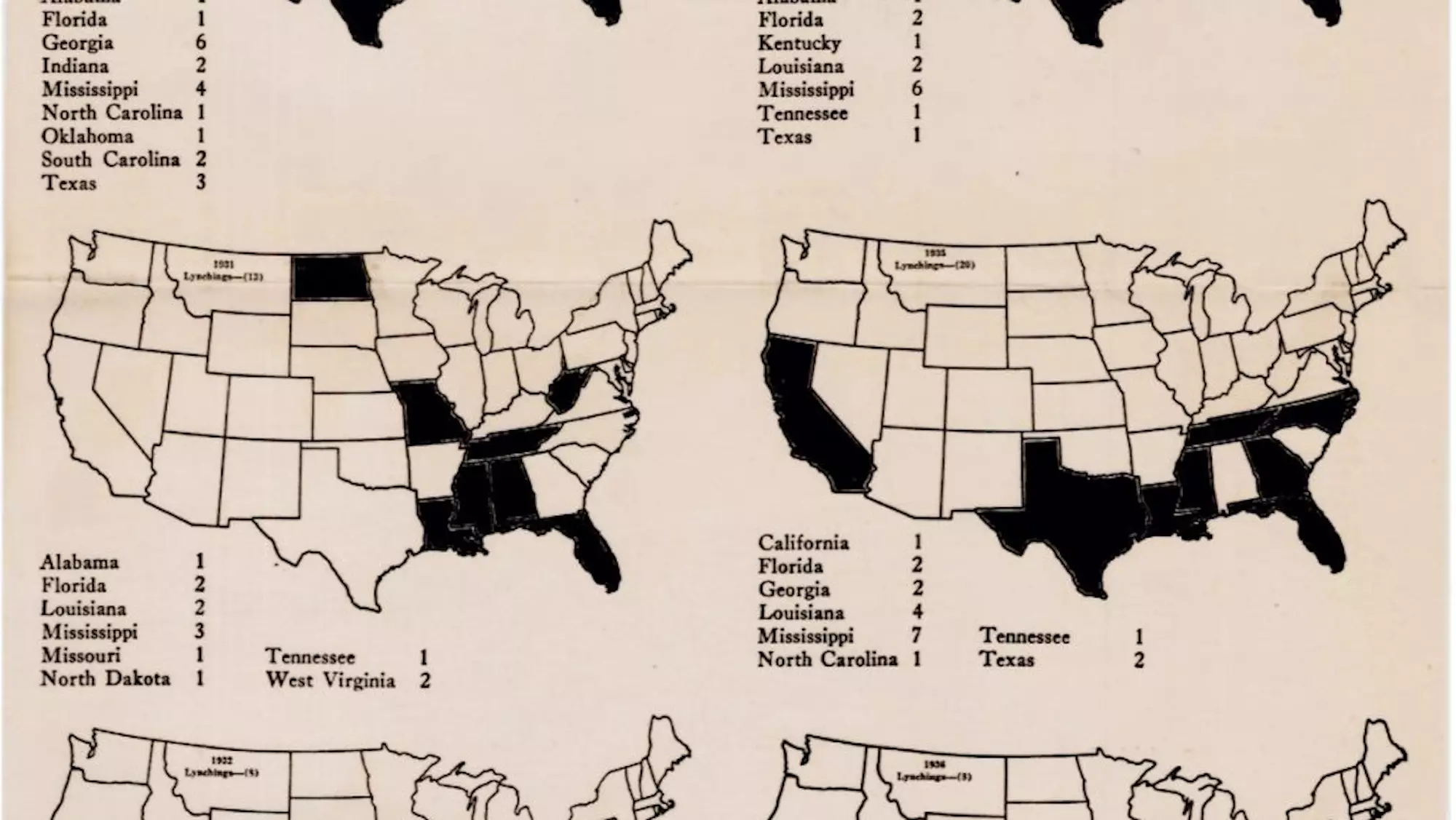Страшныя карты самасудаў у Амерыцы 1930-х гадоў 52659_0