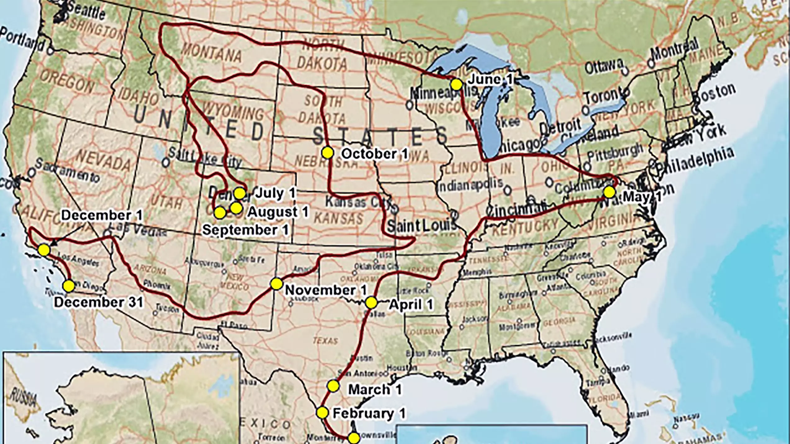 Viaggio su strada! Due mappe per vivere nel comfort di 70°F ogni giorno dell'anno 55271_0