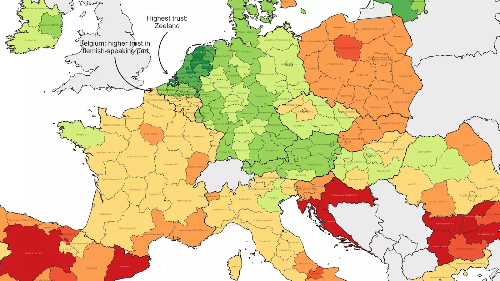 U Evropi povjerenje u druge ovisi o lokaciji
