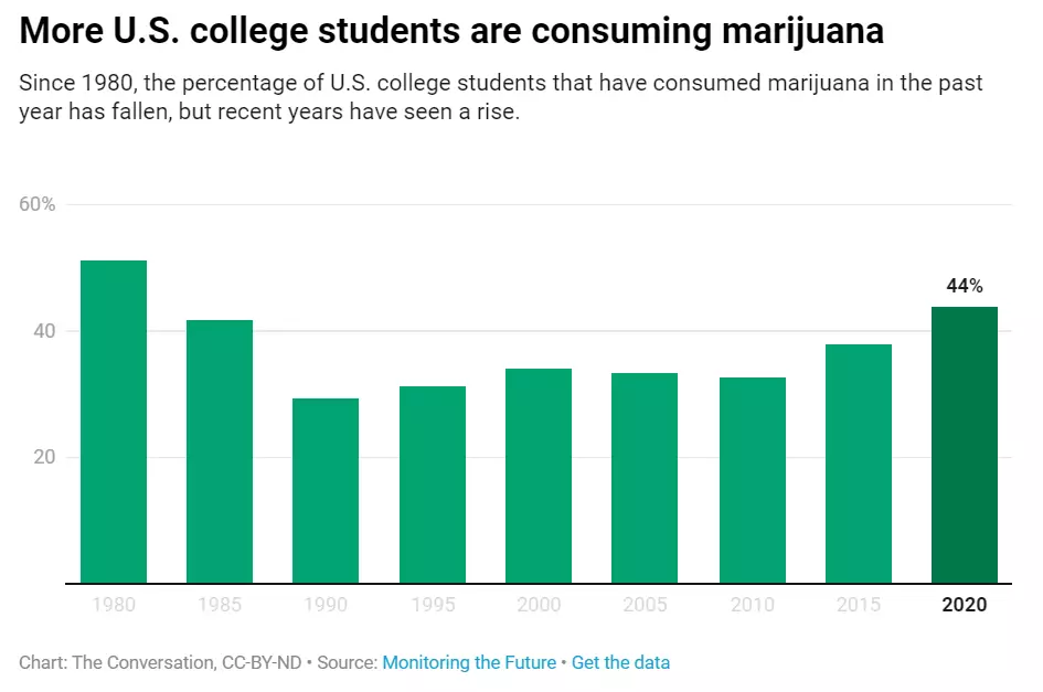 Conas a théann marijuana tobac i bhfeidhm ar fheidhmíocht acadúil? Míníonn beirt taighdeoirí 7691_2