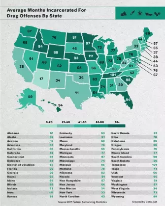 Mapy pokazują, w jaki sposób każdy stan USA inaczej egzekwuje przepisy dotyczące narkotyków 9690_5