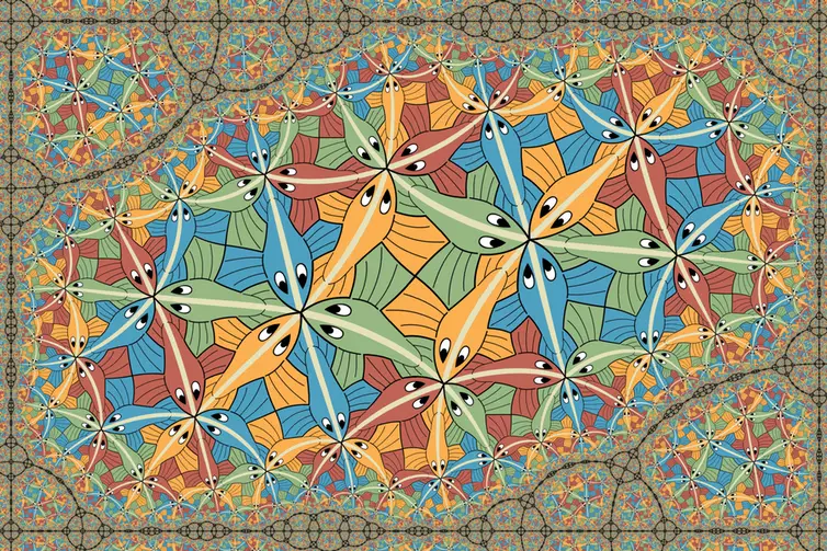 Een fractal Escher kunstwerk