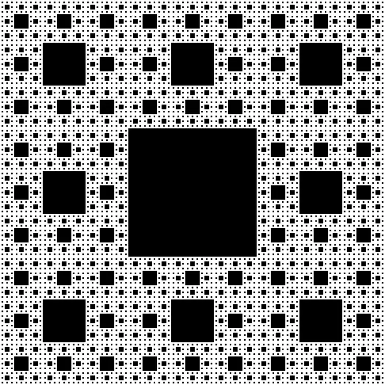 Een herhalende vierkante fractal